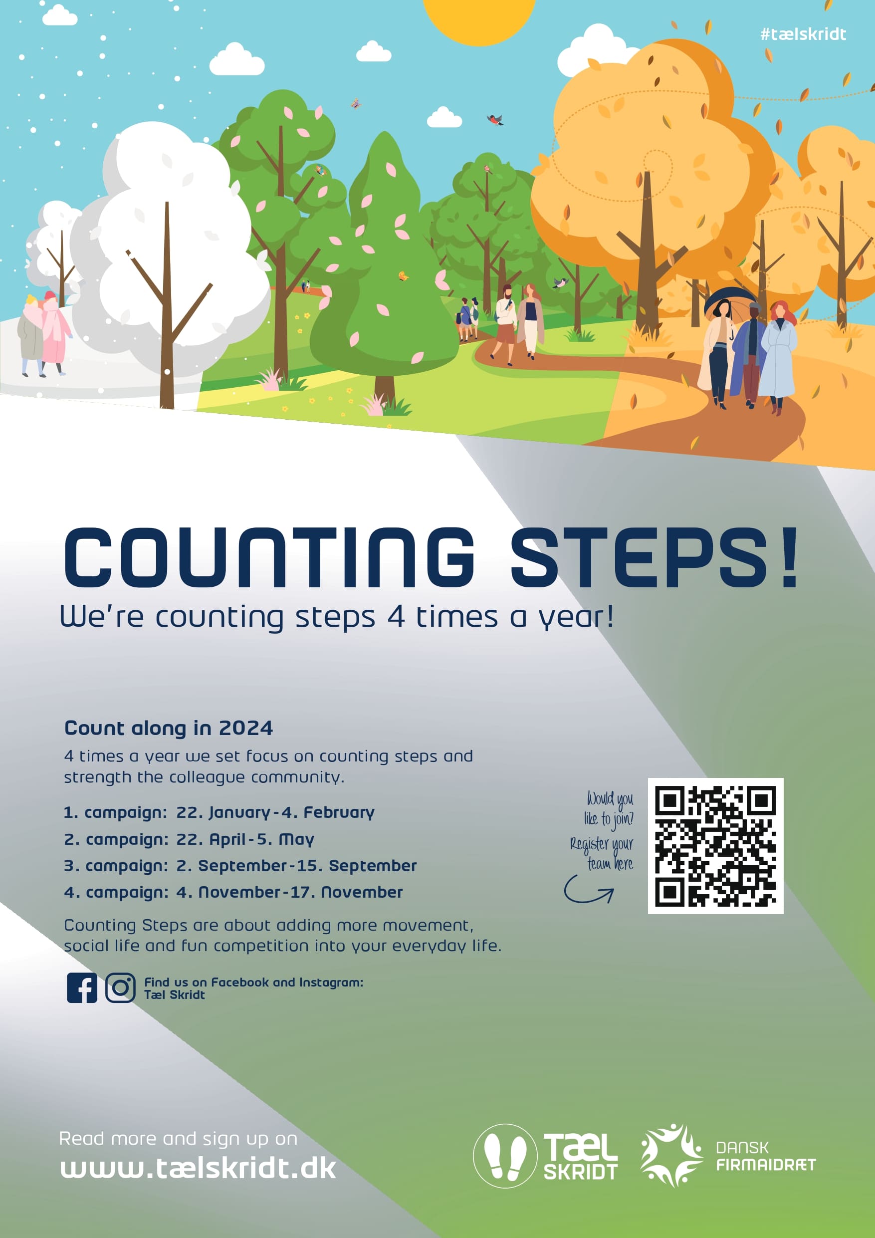 Tjek vores materialer • Download Materialer • Tæl skridt